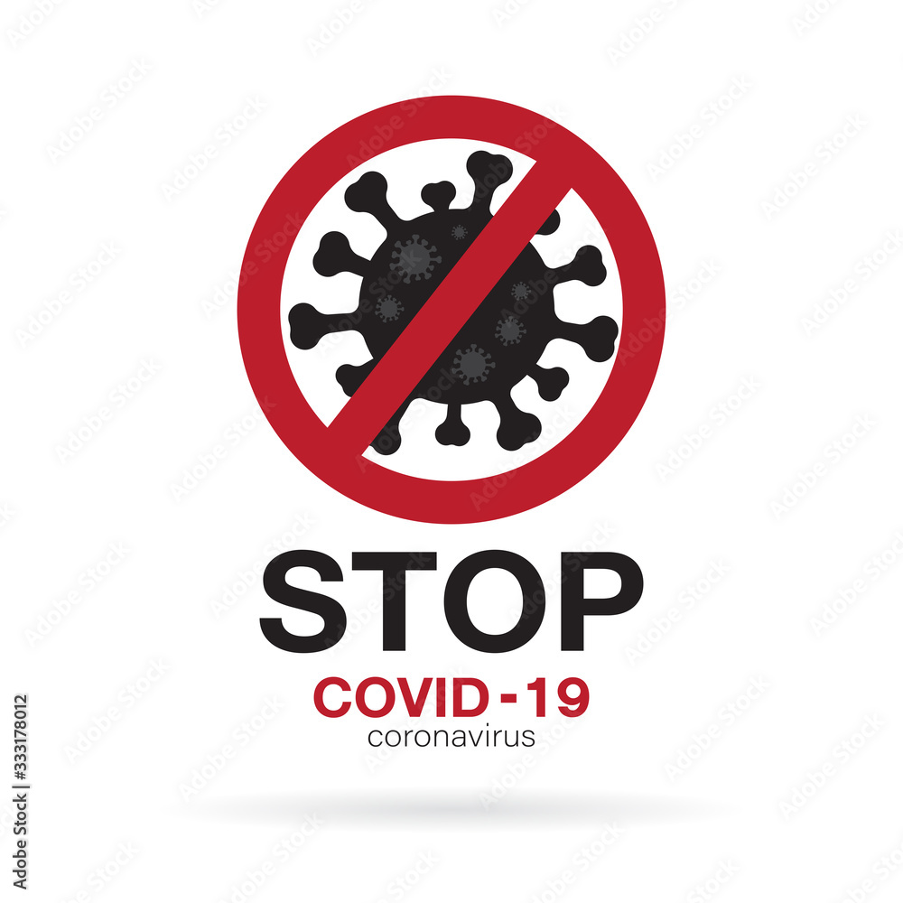 Vector of stop covid-19 sign & symbol on white background. Novel ...