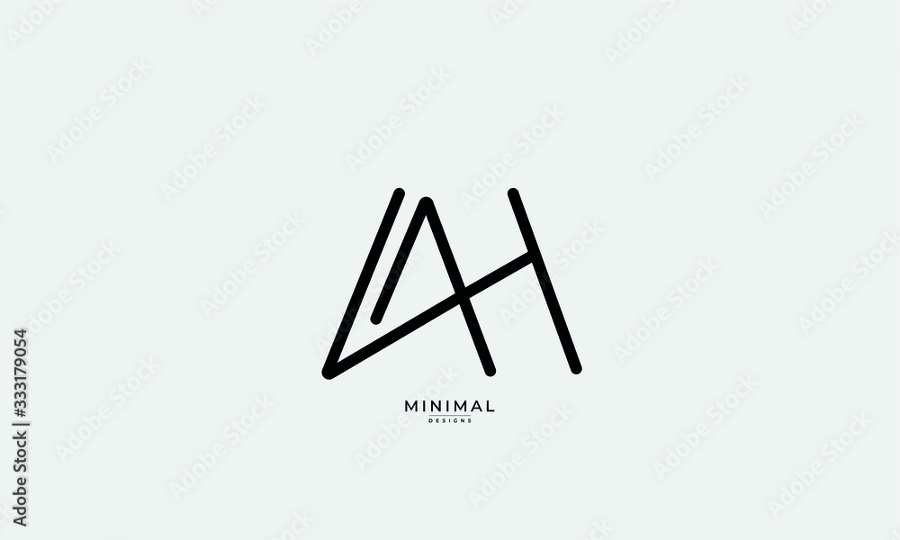 Alphabet letter icon logo AH Stock Vector | Adobe Stock