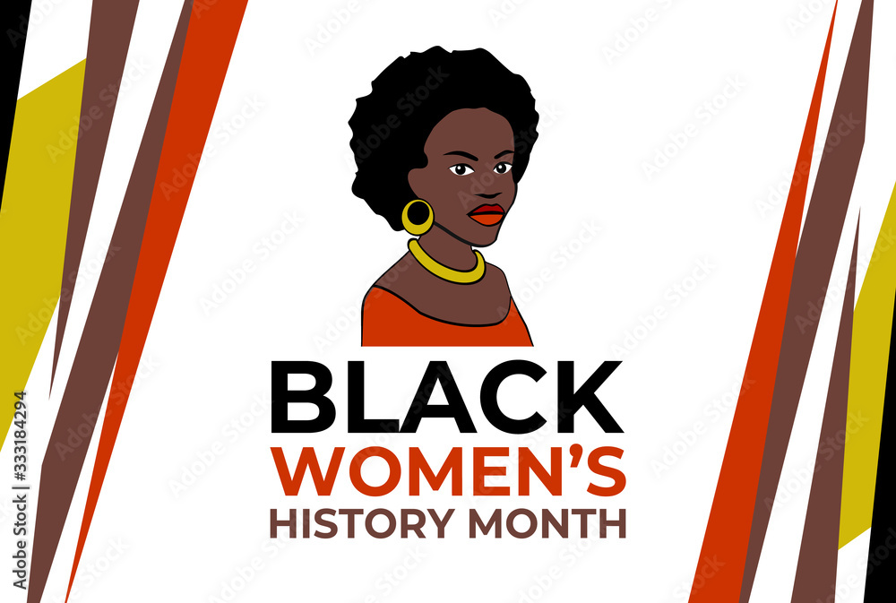 Black women's history month. Vector banner, llustration for social ...