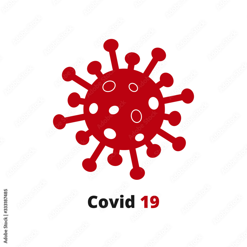 Red Covid 19 on White Background. Novel Coronavirus Covid 19 NCoV ...