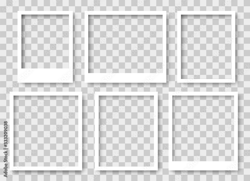 Collection of photo frames on a transparent background. Vector Stock ...