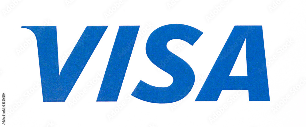 Visa logo printed on the paper Stock Photo | Adobe Stock
