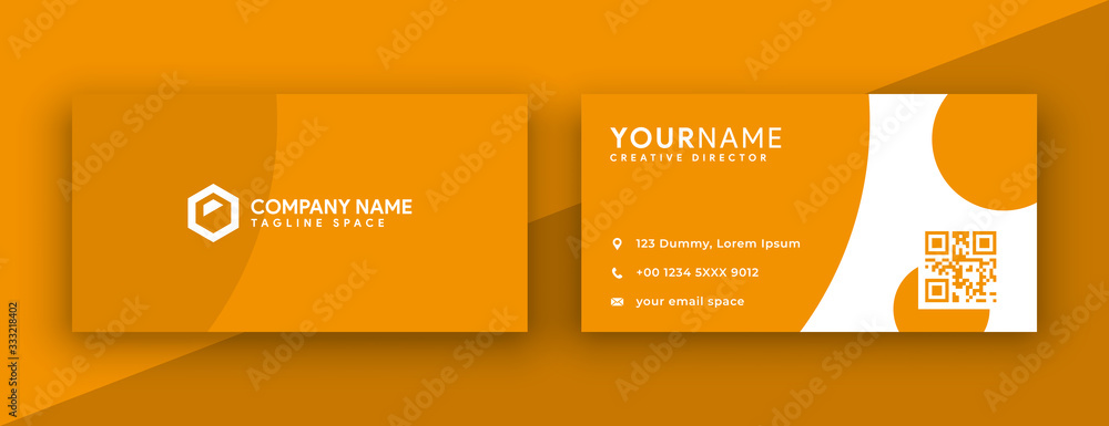 yellow business card design. modern circle name card with awesome ...