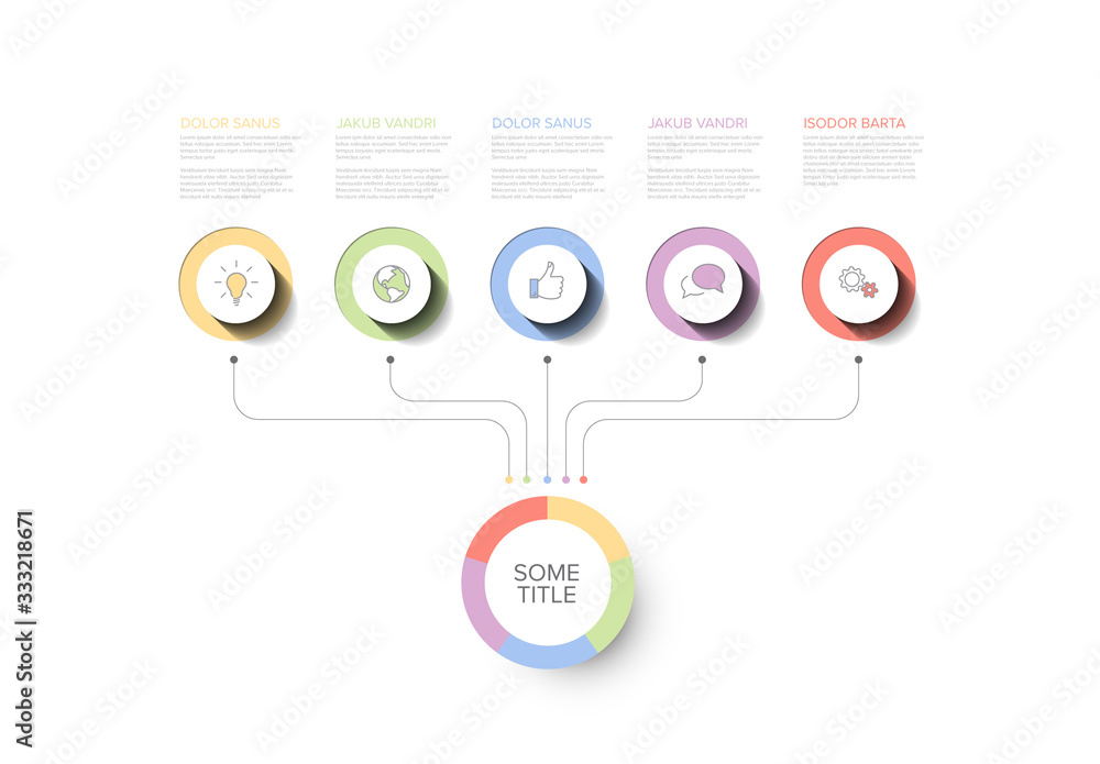 Simple Infographic Layout with Five Elements Stock Template | Adobe Stock
