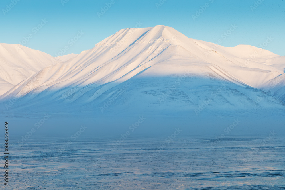 Norway landscape ice nature of the glacier mountains of Spitsbergen ...