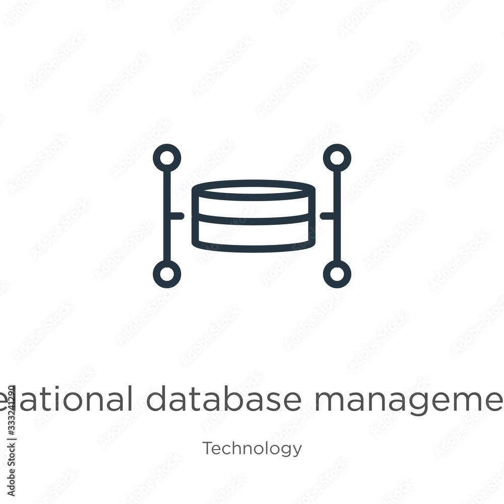 Relational database management system icon. Thin linear relational ... Relational database management system icon. Thin linear relational ...
