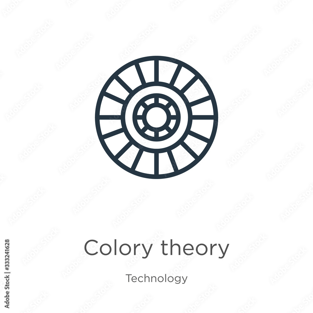 Colory theory icon. Thin linear colory theory outline icon isolated on ...