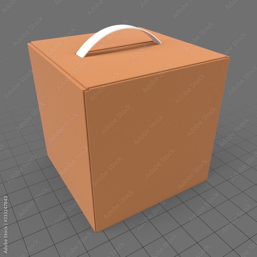 Closed box with handle Stock 3D asset | Adobe Stock