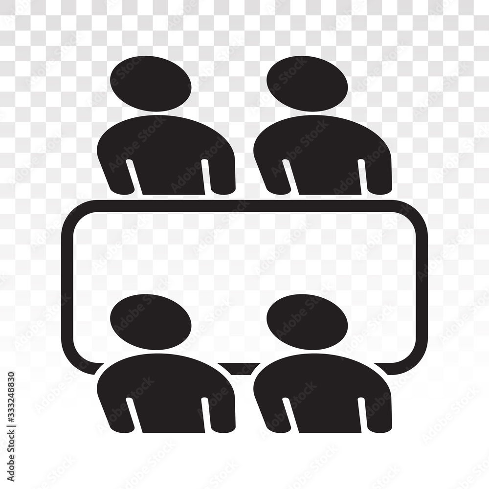 Team business meeting or Teamwork presentation flat icon for apps and ...