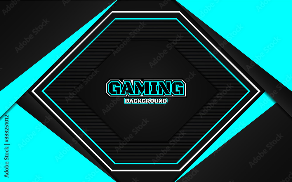 Abstract futuristic black and blue gaming background with modern esport ...