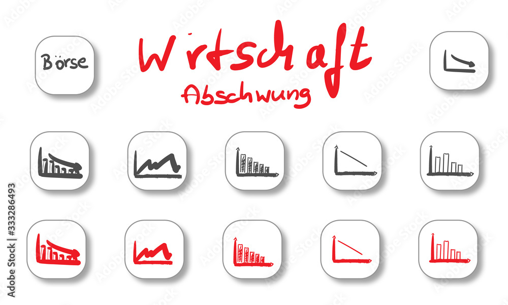 Business Wirtschaft Zeichen Sammlung Icon Symbole Stock-Vektorgrafik ...