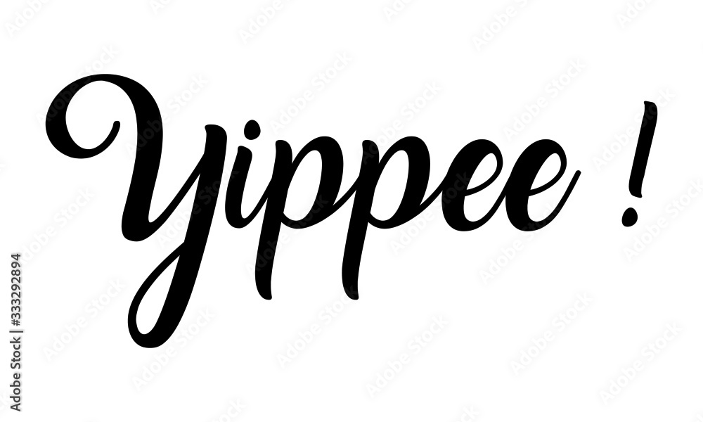 Yippee Creative Cursive Black Color handwritten lettering on white ...
