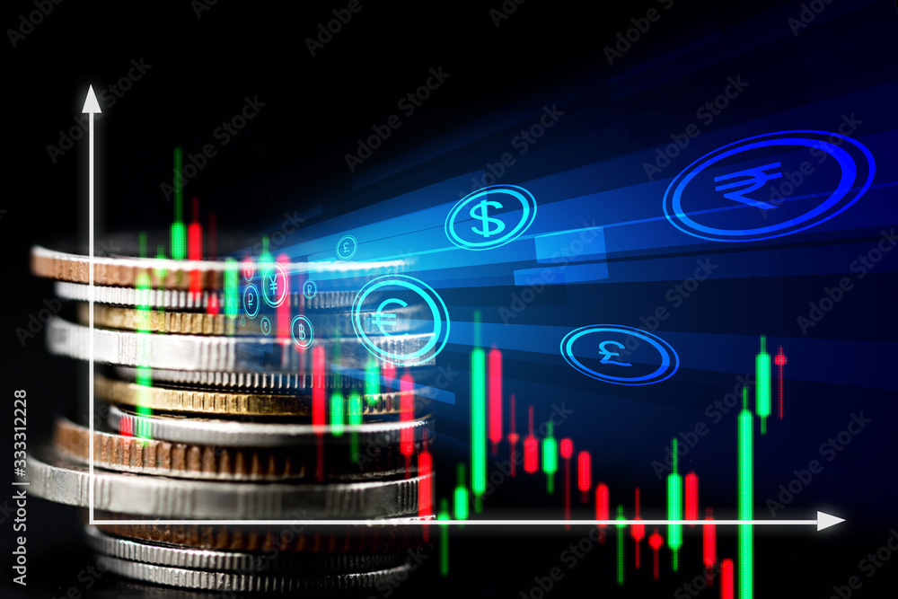 Stock market or forex trading graph and candlestick chart suitable for ...