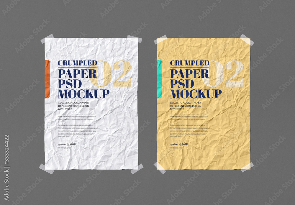 Crumpled Paper Mockup Stock Template | Adobe Stock
