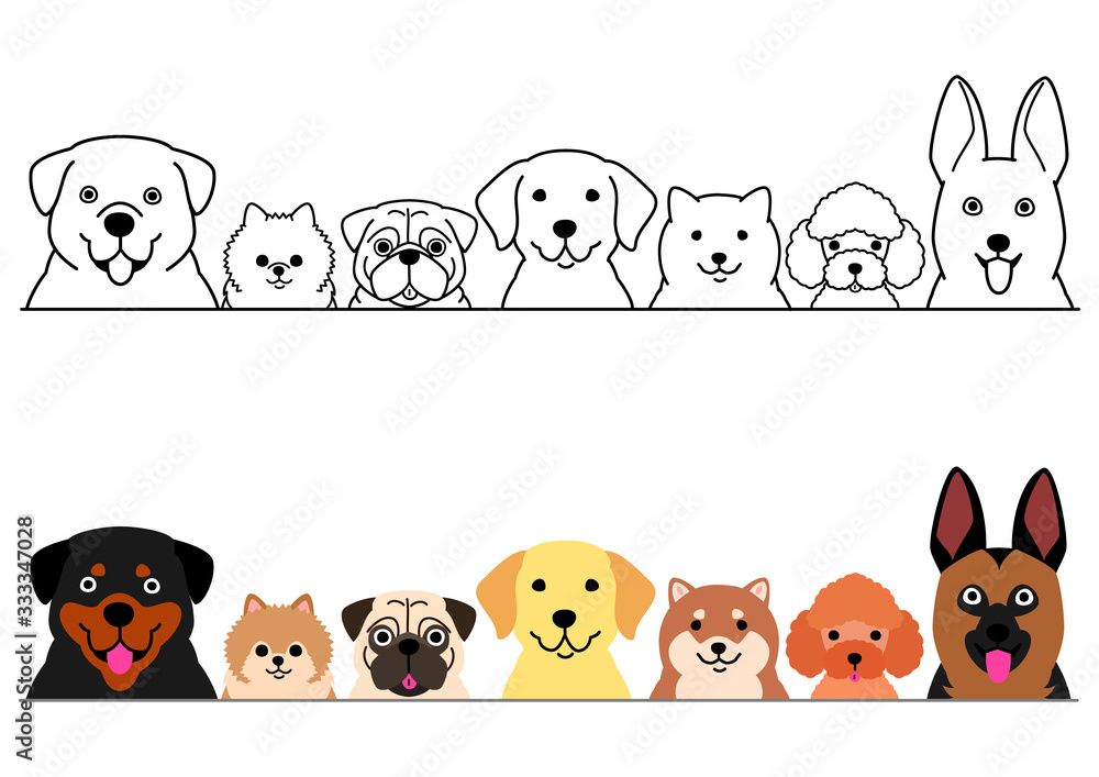 dogs border set Stock Vector | Adobe Stock