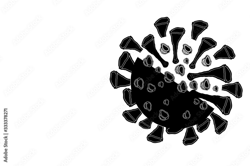 Coronavirus COVID-19 under the microscope, virus floating in a cellular ...