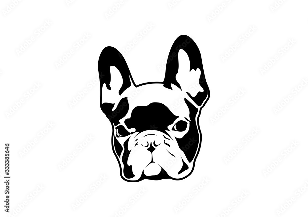 Handsome Black French Bulldog Logo. This is Frenchie Series in Black ...