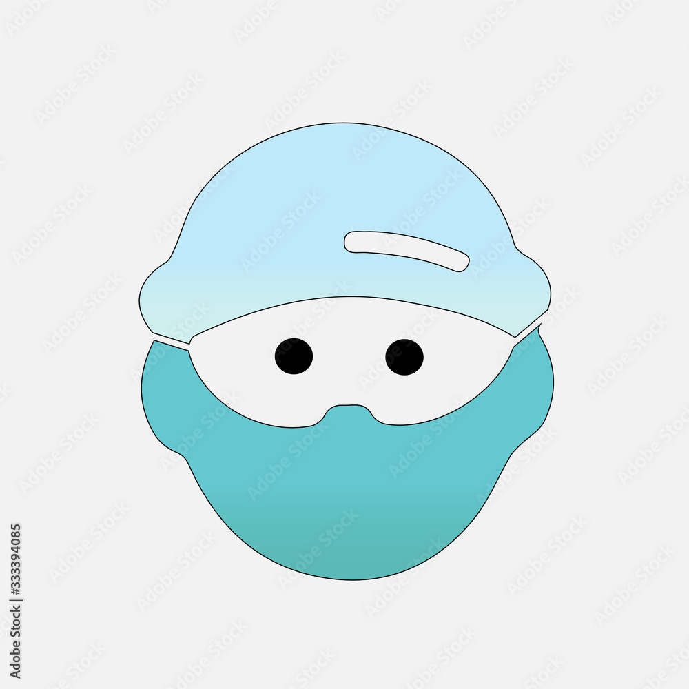 Emoji with mouth mask icon. Emoticon face with safety mask. Protection ...