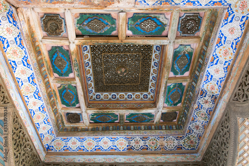 Detail of decoration of Palace of the emir of Bukhara (late 19th ...