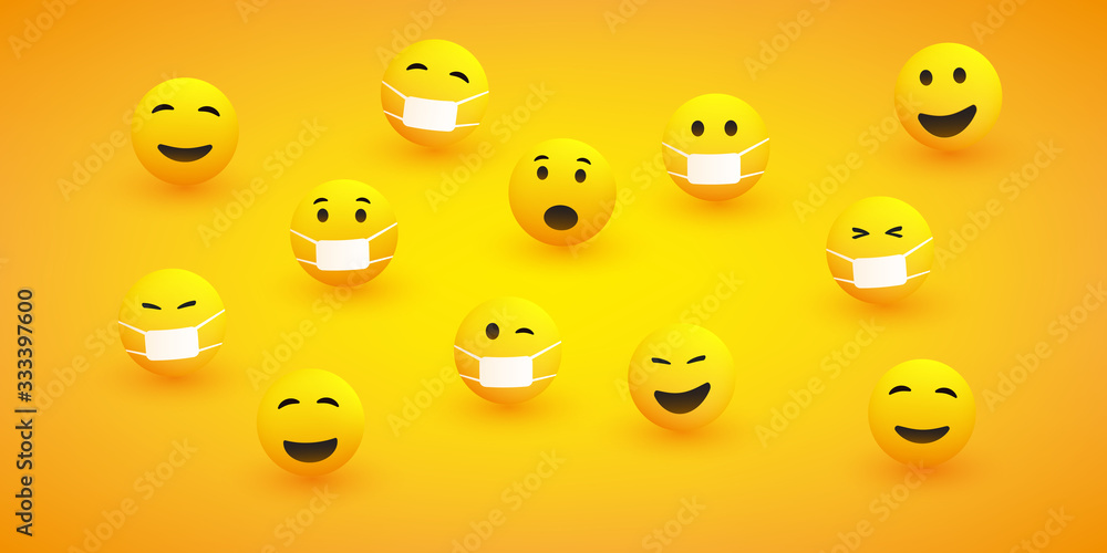 Various Emoticons with Different Facial Expressions and Reactions, with ...