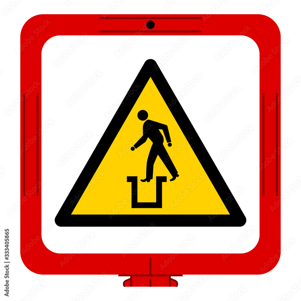 Warning Bottomless Pit Symbol Sign,Vector Illustration, Isolate On ...