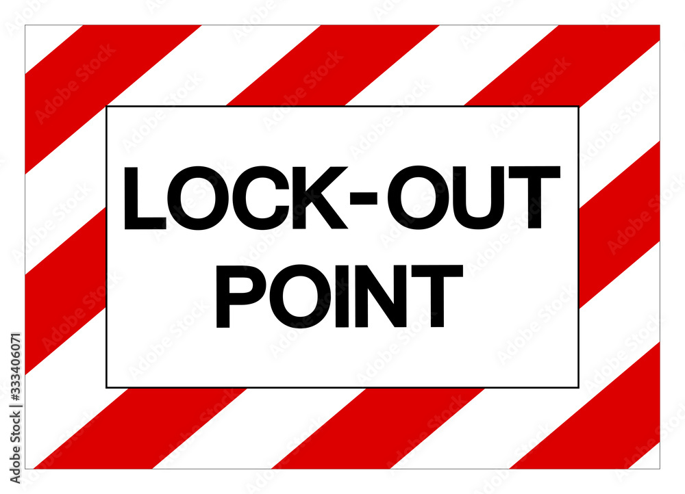 Lock Out Point Punto De Bloqueo Symbol Sign, Vector Illustration ...