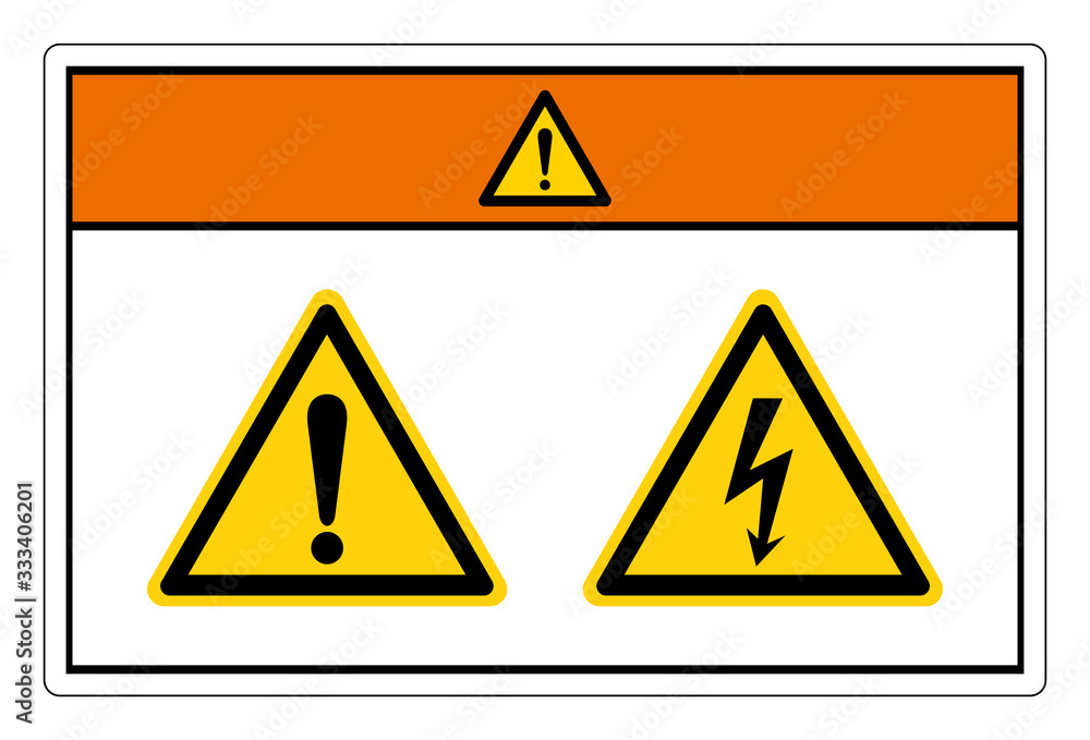 Warning Electric Shock Hazard Symbol Sign, Vector Illustration, Isolate ...
