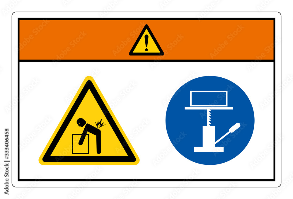 Warning Lift Hazard Use Mechanical Lift Symbol Sign, Vector ...