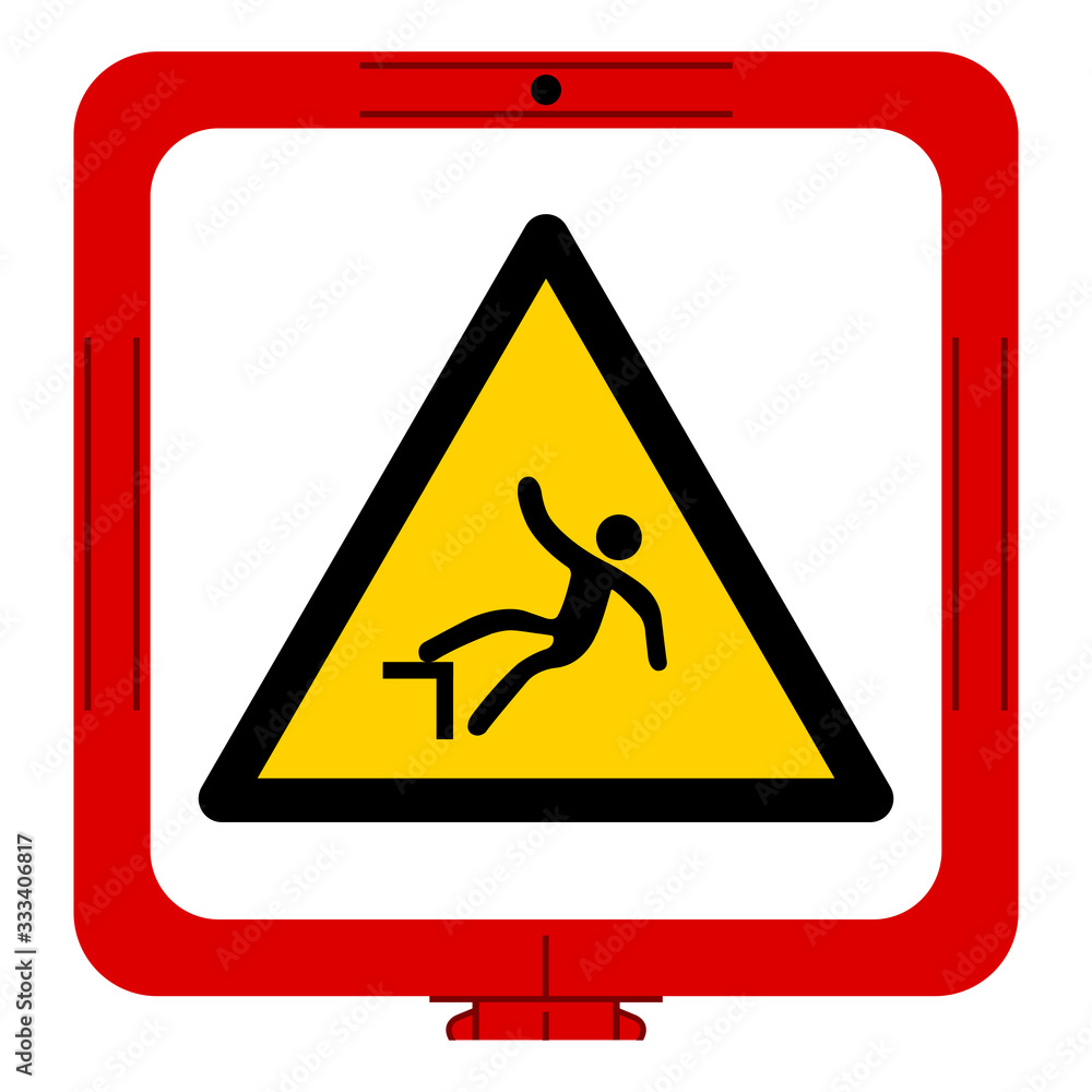 Warning Drop Hazard Symbol, Vector Illustration, Isolate On White ...