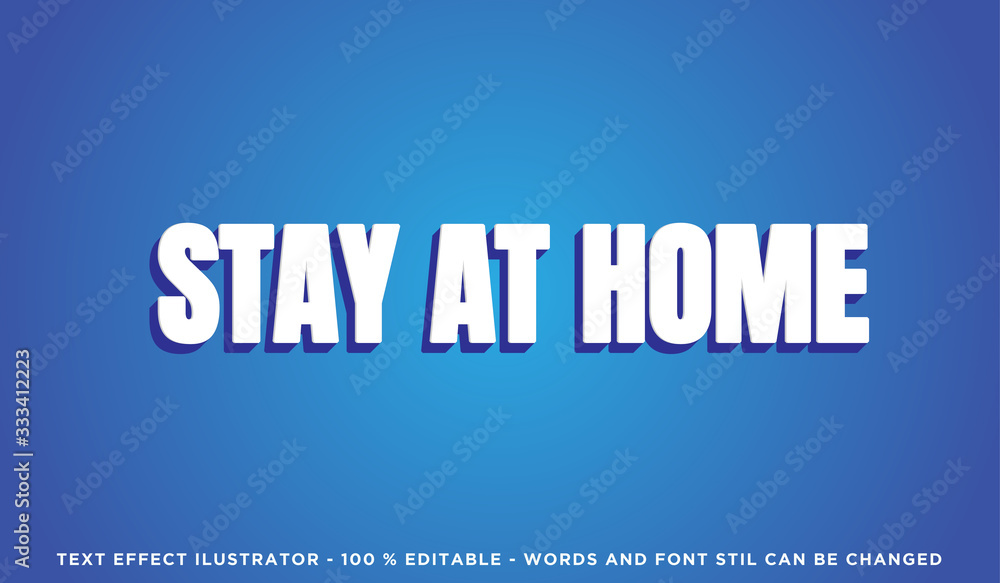 Stay At Home Stylized Lettering Text, Font & Template Vector Alphabet ...