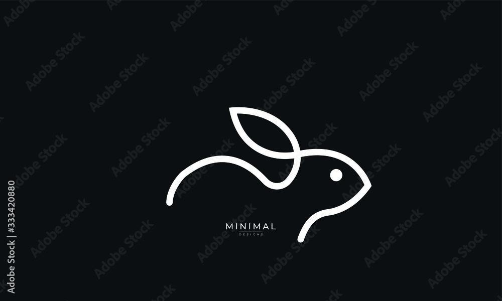 A line art icon logo of a rabbit Stock Vector | Adobe Stock