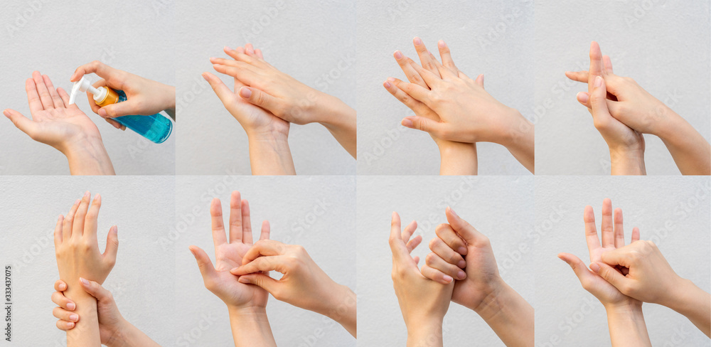 Hands washing step by step, 7 step hands wash for prevent the spread of ...