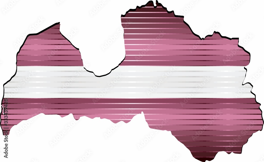 Shiny Grunge map of the Latvia - Illustration, Three Dimensional Map of Latvia Stock Vector ...