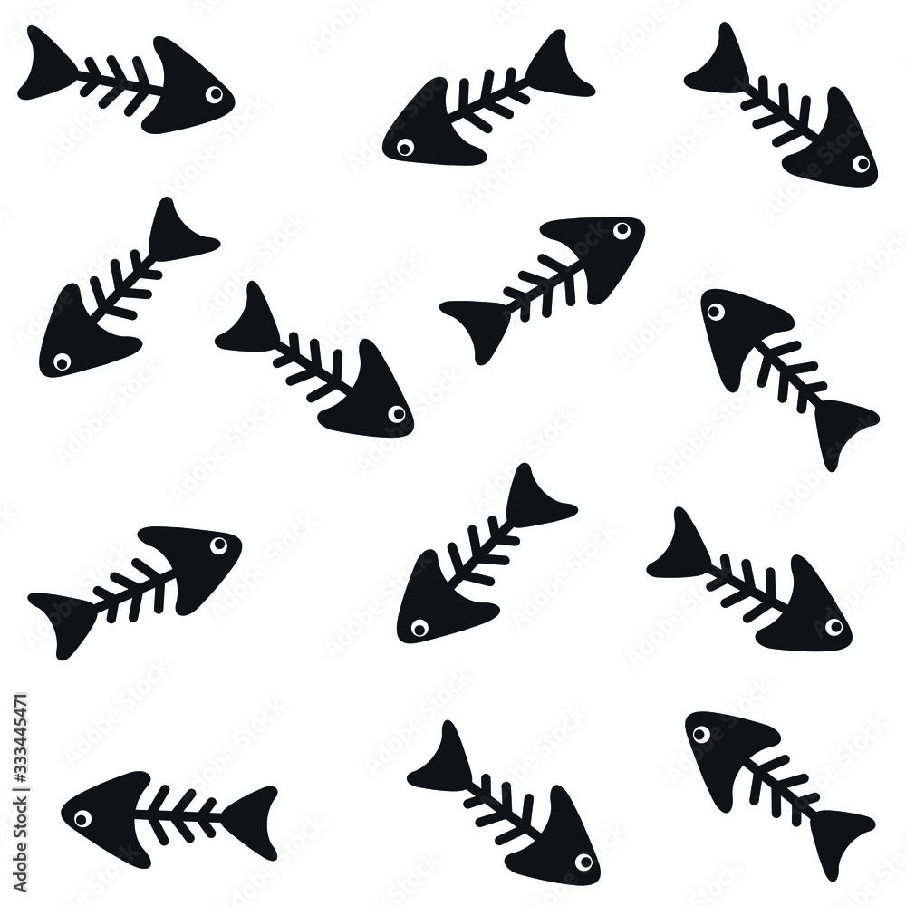 skeleton fish, vector, art, illustration Stock Vector | Adobe Stock