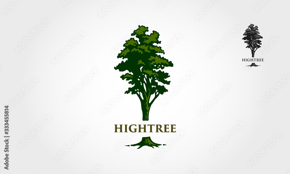 High Tree Vector Logo Illustration. Tree a symbol of strength, power ...