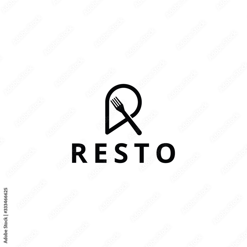 Restaurant, resto, food court, cafe logo template. Stock Vector | Adobe ...