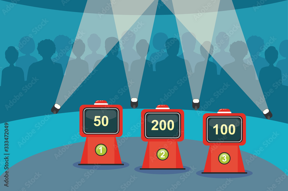 Game quiz show.Trivia game tv competition.Empty tv studio without ...