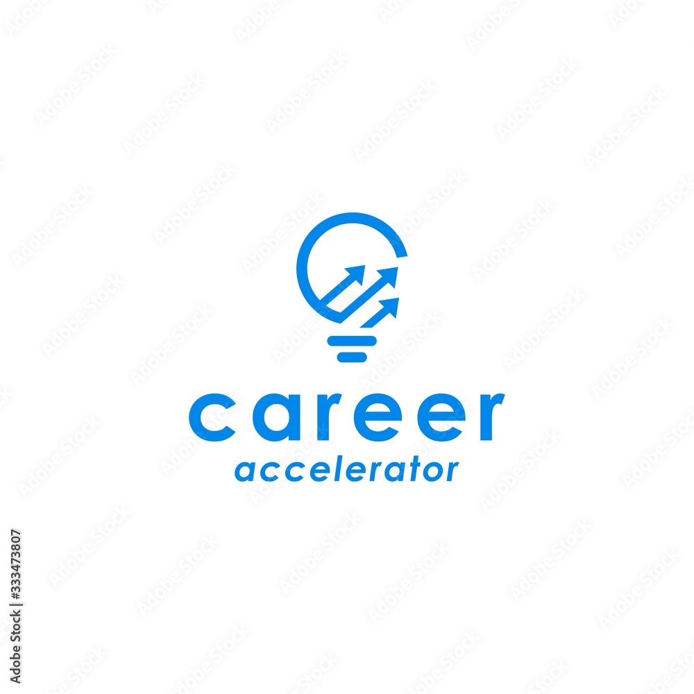 job career accelerator logo design vector image with creative concept ...
