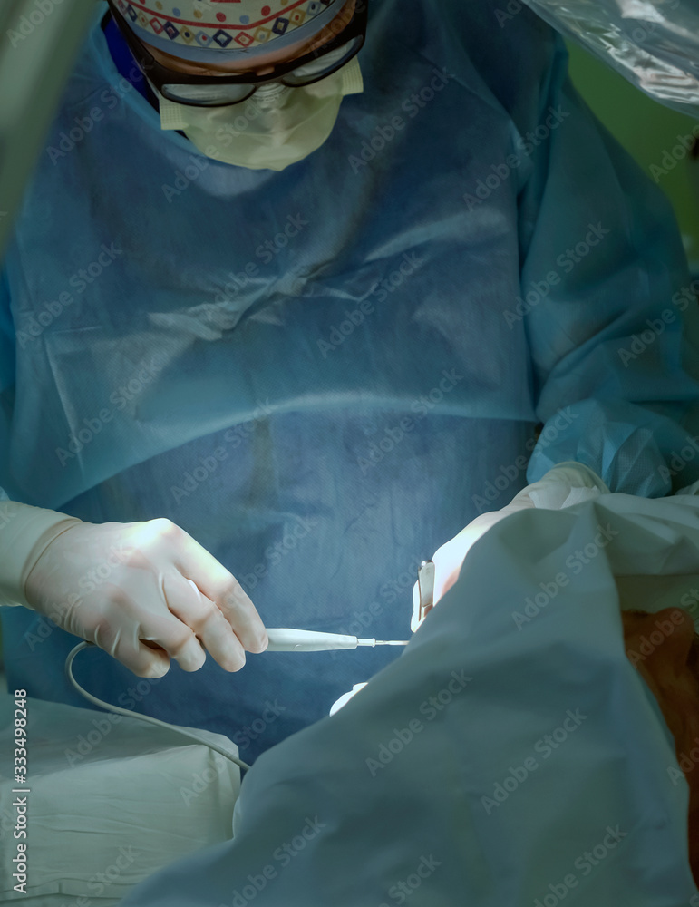 The actual operation to install a pacemaker, incision. Stock Photo ...