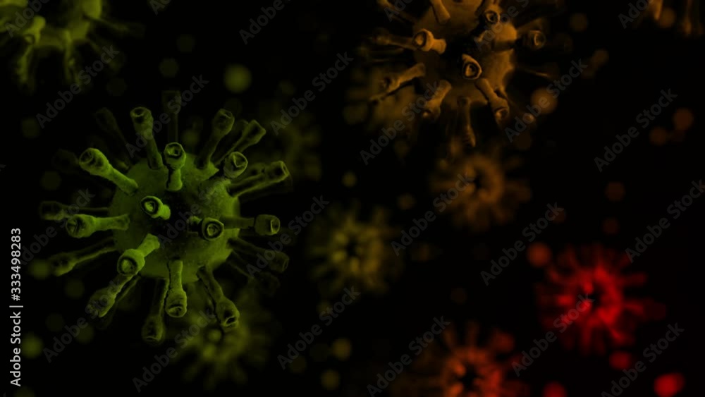 Coronavirus 2019-nCoV (or SARS-CoV-2) realistic 3D footage - 4K 60 FPS ...