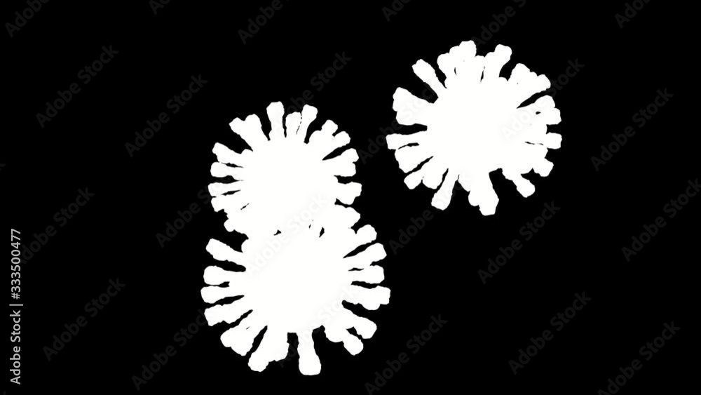 3 coronaviruses 2019-nCoV (or SARS-CoV-2) spin, realistic 3D footage ...