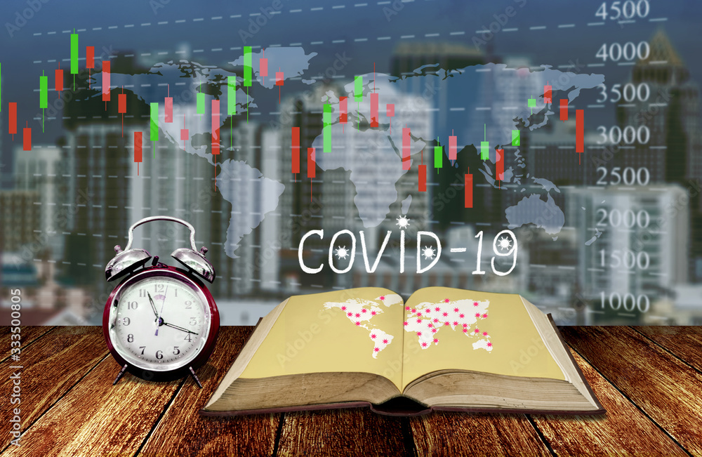 Stock market crash by Covid-19 epidemic, World pandemic history foto de ...