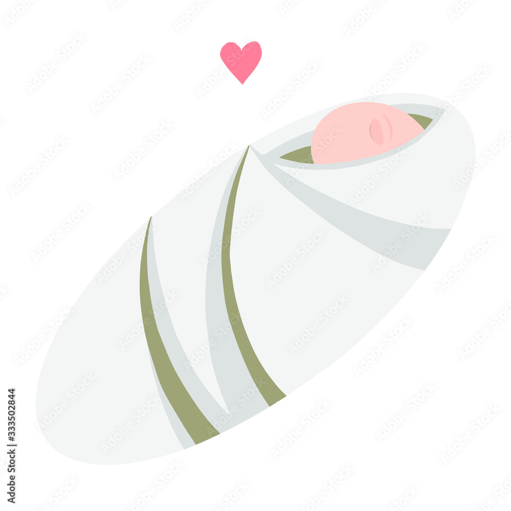 Logo of baby in a towel for hospital, clinic, baby shower ...