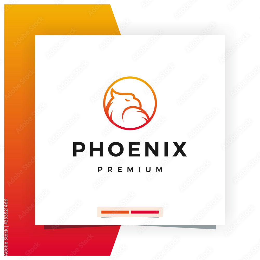 Phoenix Outline Logo Design Inspiration Vector Stock - Premium Vector ...