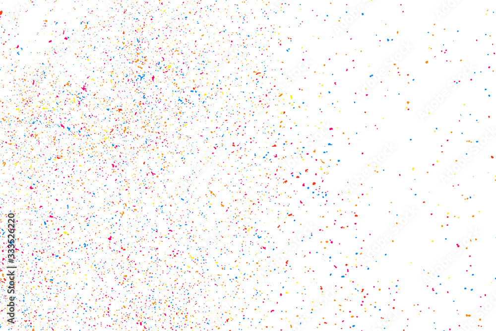 Abstract explosion of confetti. Colorful grainy texture isolated on ...