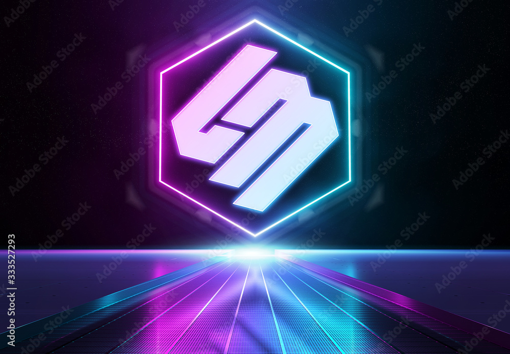 Reflective Neon Logo Mockup Stock Template | Adobe Stock