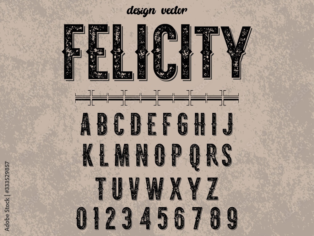 Alphabet font.Typeface.Script.Shadow Effect.Handcrafted handwritten ...