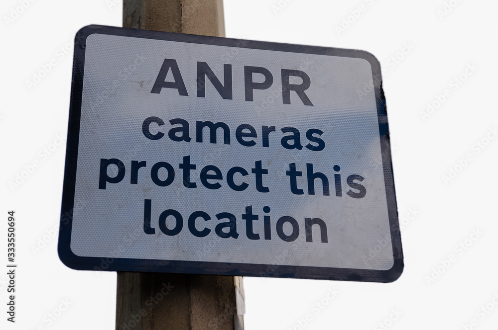 Fotografía Sign in an industrial area warning that Automatic Number ...