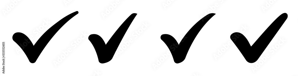 Check mark icons set. Check marks symbol collection. Simple check mark ...