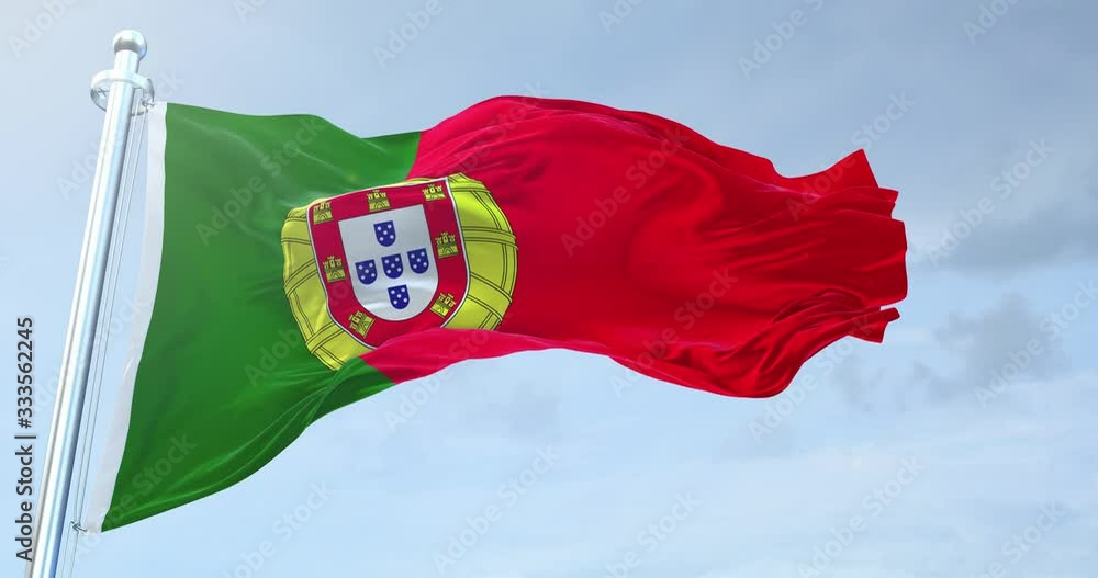 Portugal Flag Waving loop 4K Stock Video | Adobe Stock